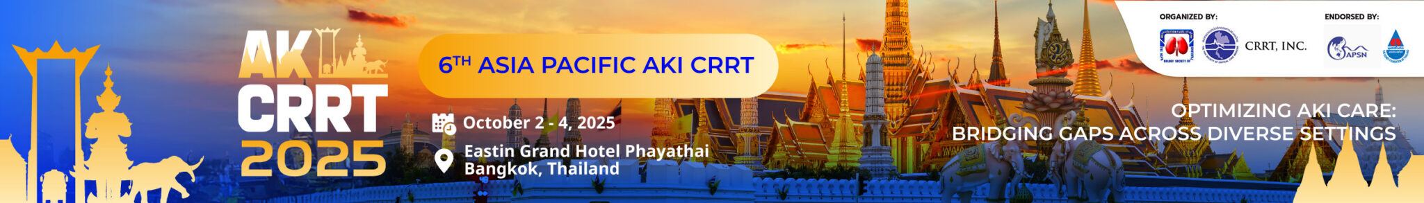 ประชาสัมพันธ์งานประชุม AKI CRRT 2025 (วันที่ 2-4 ต.ค. 2568) – สมาคมโรคไตแห่งประเทศไทย